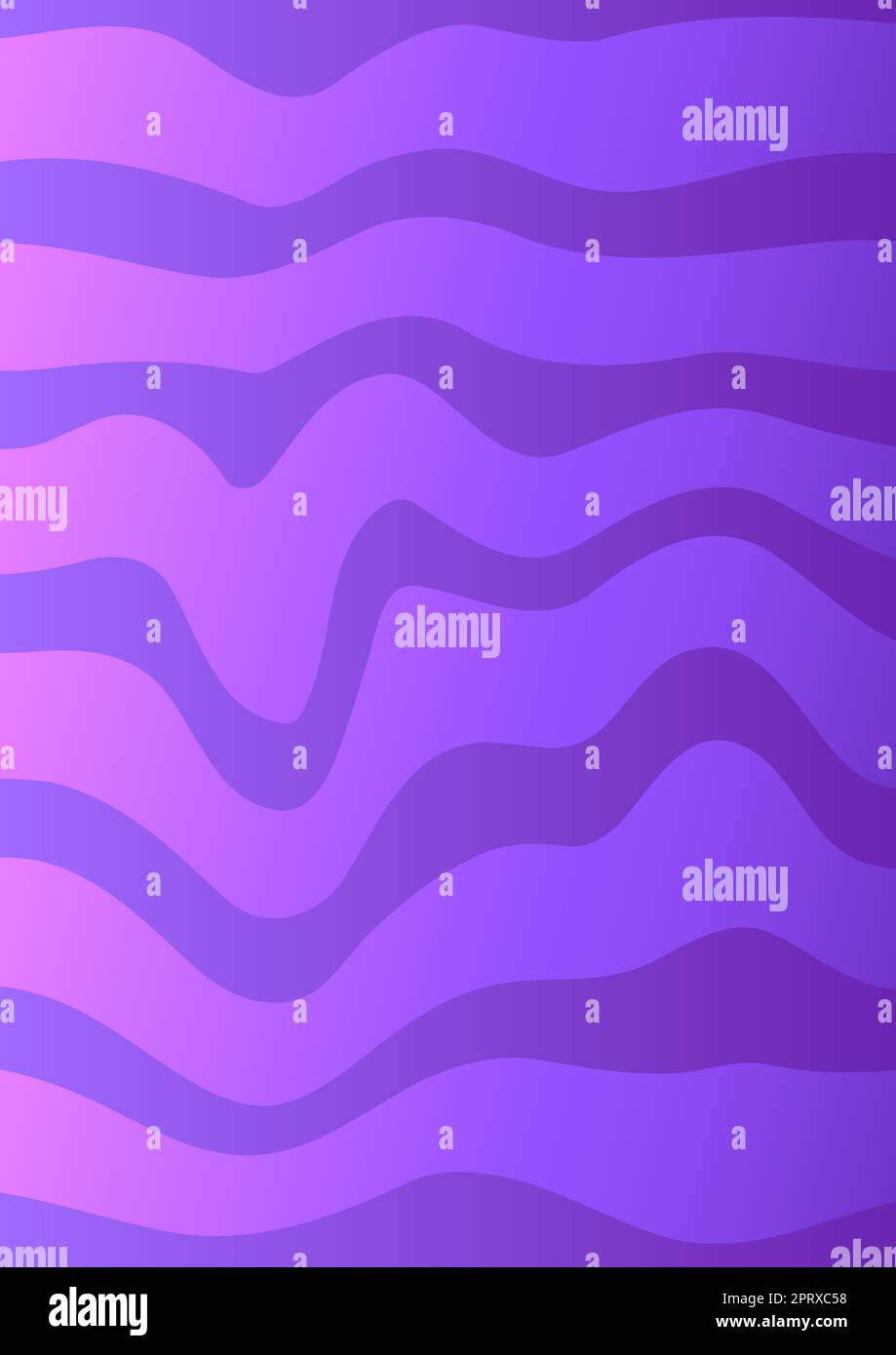 Gradient purple wavy psychedelic background. Vertical rectangle. Poster ...