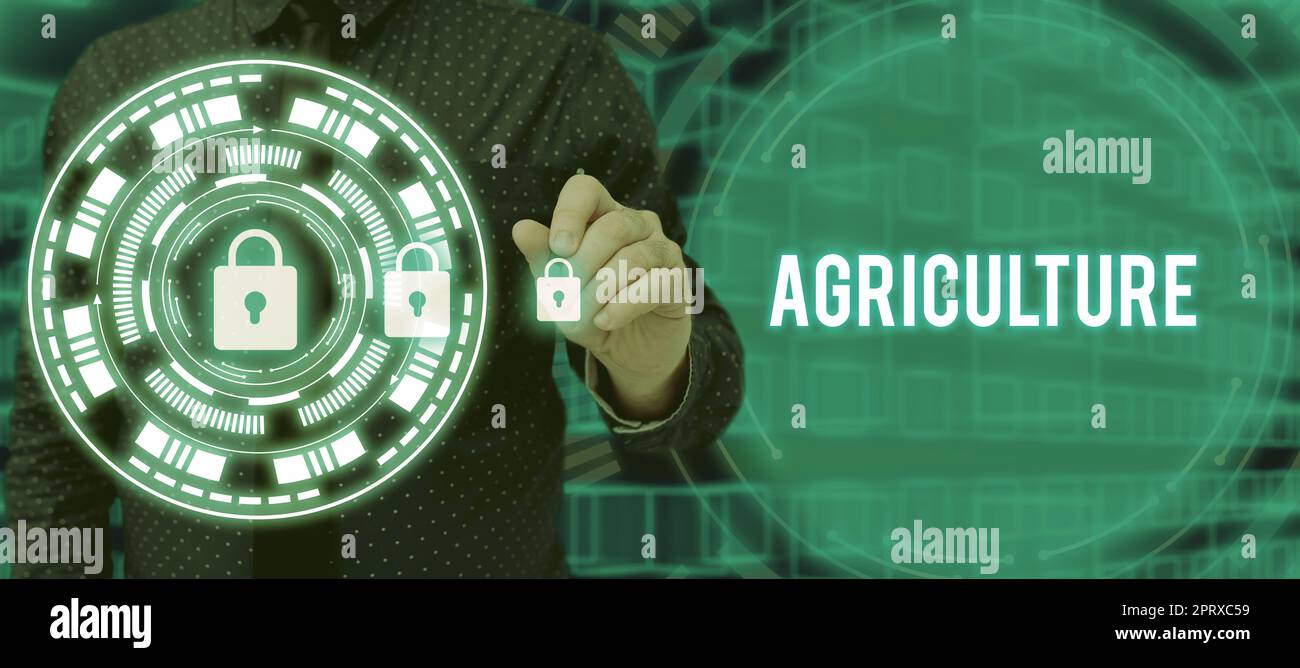 Conceptual display Agriculture, Word Written on practice cultivating ...