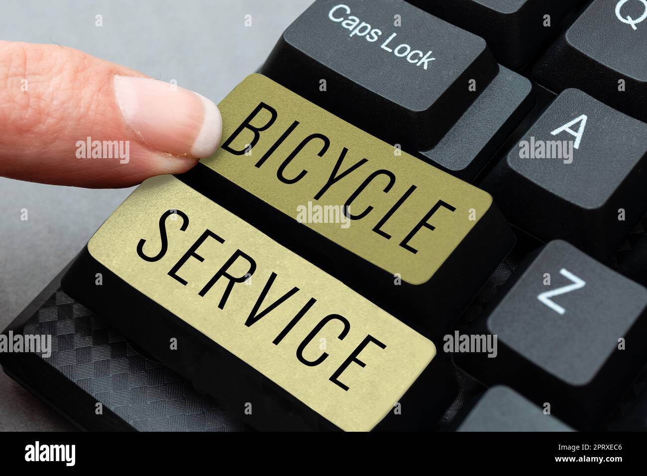 Text sign showing Bicycle Service, Word for offering services like ...