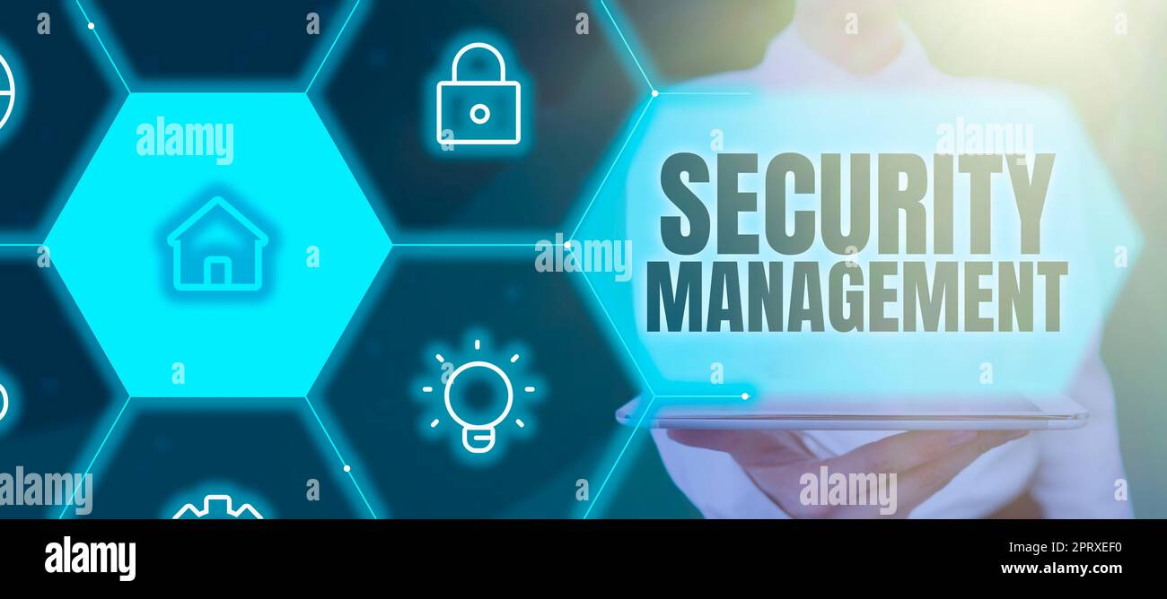 Handwriting text Security Management, Internet Concept is the ...