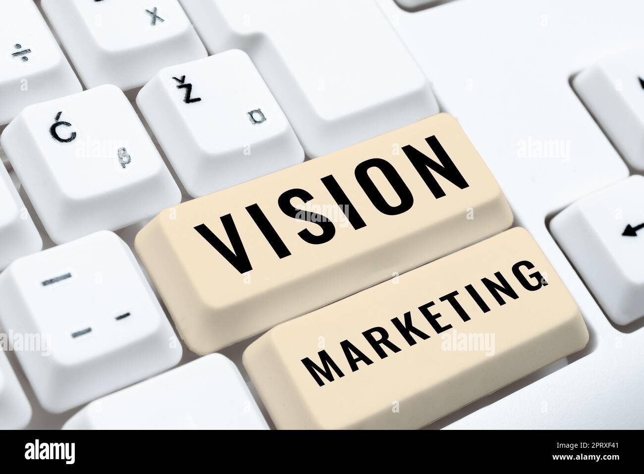 Hand writing sign Vision Marketing, Concept meaning outlining how they ...