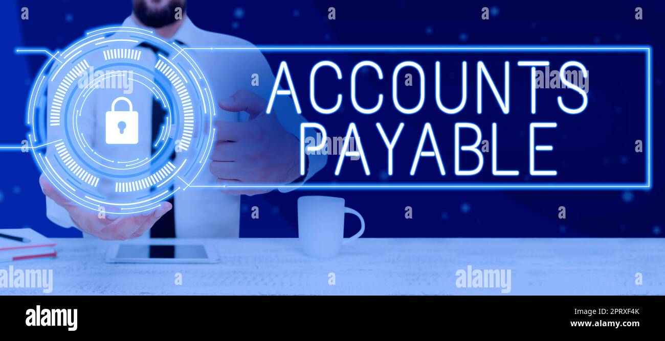 Conceptual display Accounts Payable, Word for money owed by a business ...