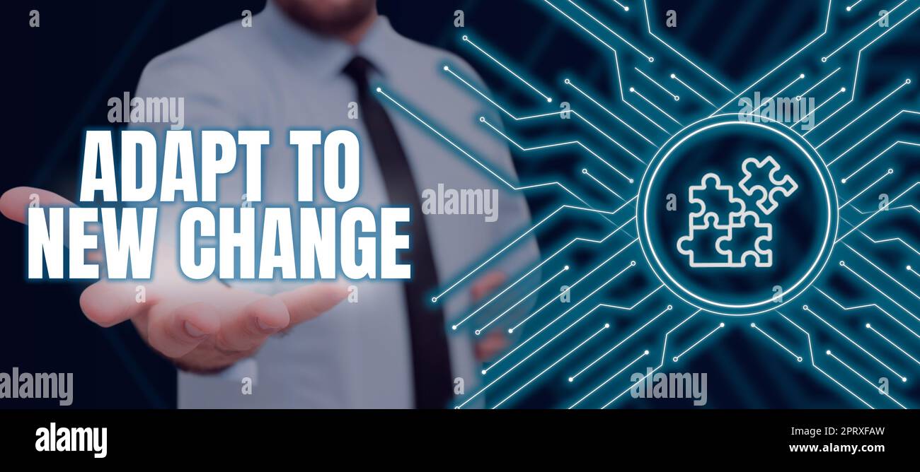Conceptual display Adapt To New Change, Business concept Get Used to ...