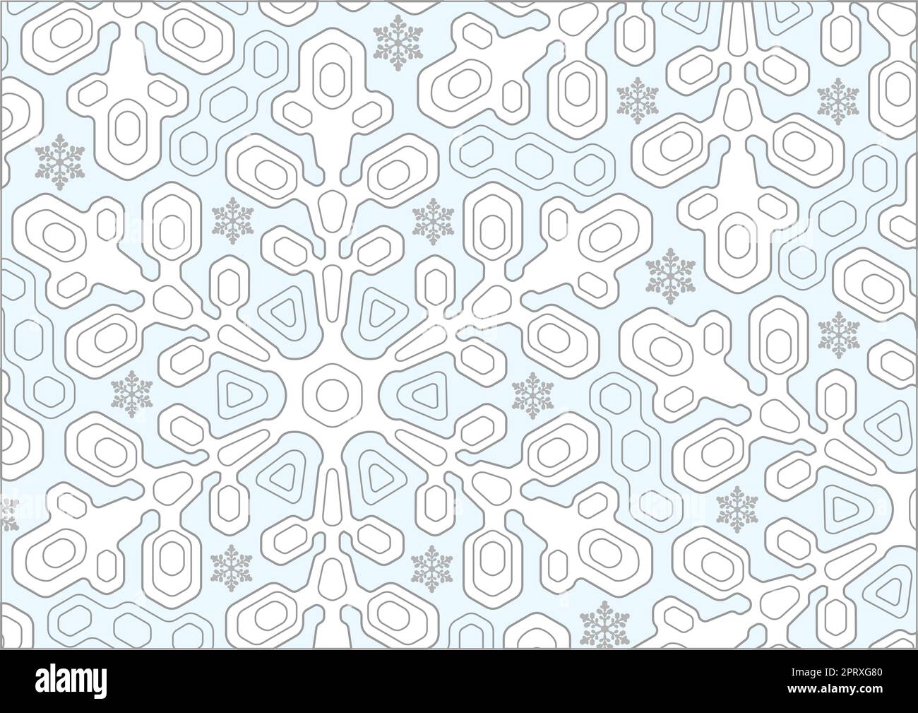 Snowflake line pattern. Layered winter season ornate snowflakes ...