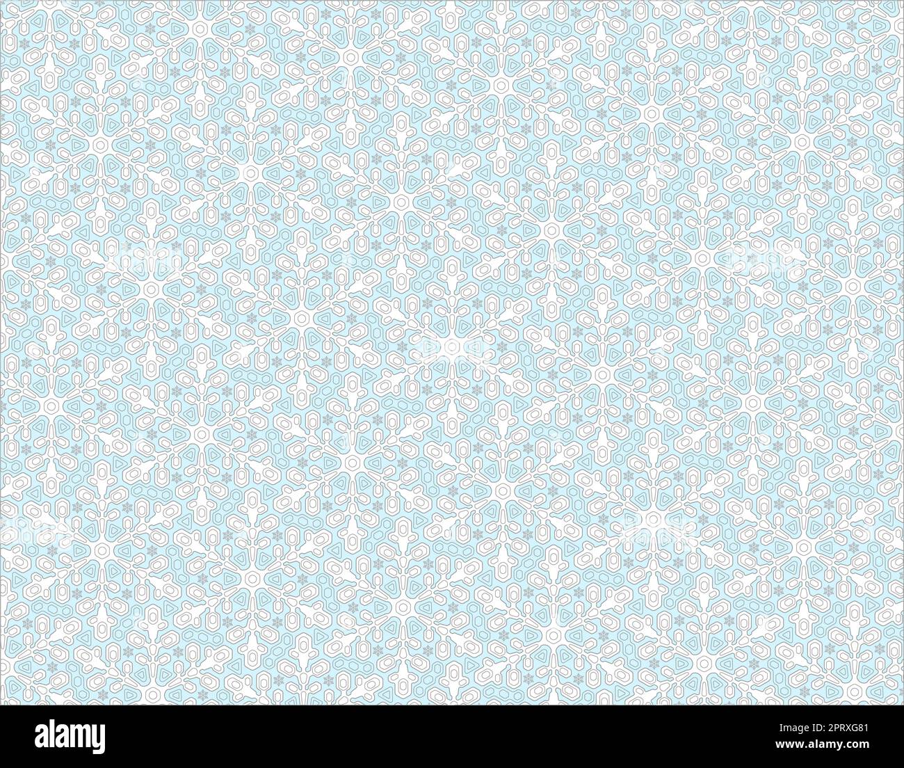 Snowflake line pattern. Layered winter season ornate snowflakes background. Linear snow flakes ...