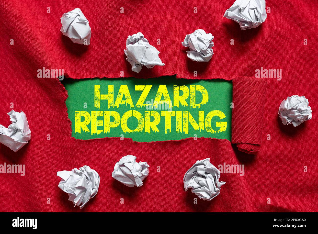 Text sign showing Hazard Reporting, Word for account or statement ...