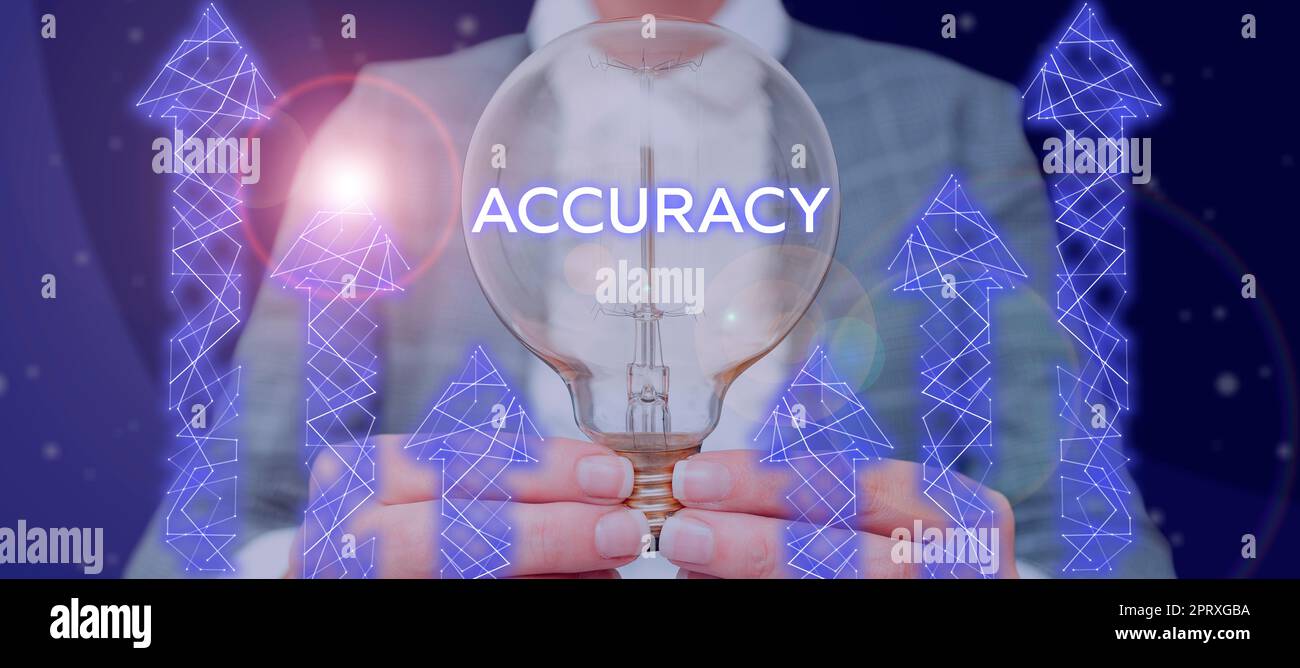 Sign displaying Accuracy, Concept meaning refer to the closeness of ...