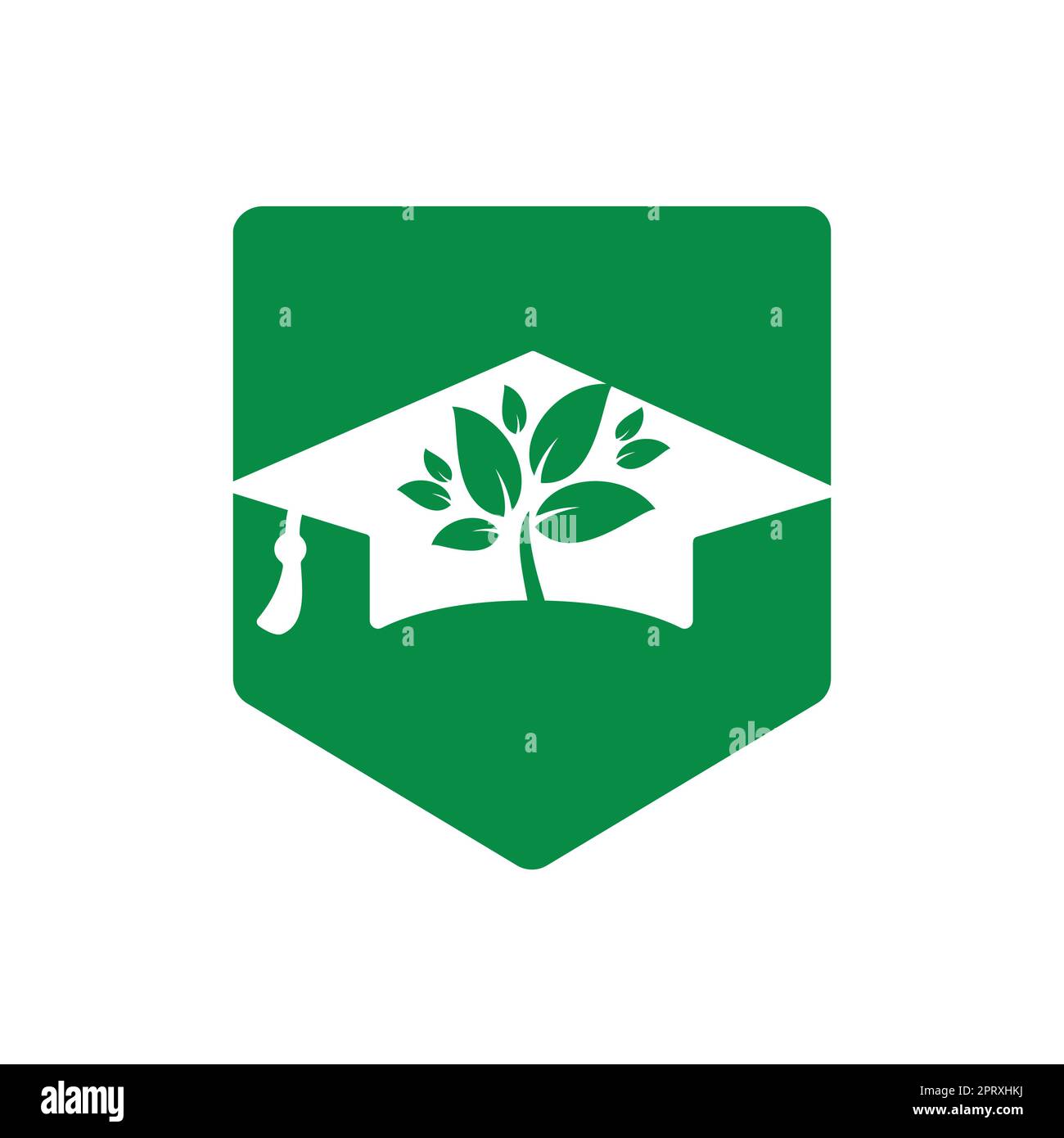 Creative modern nature Education logo design. Graduation cap and tree ...