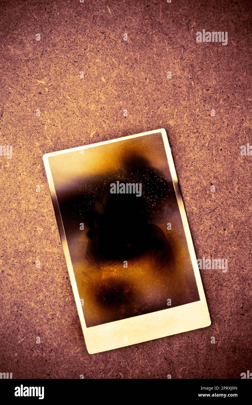 antique cabinet photograph burnt Stock Photo - Alamy