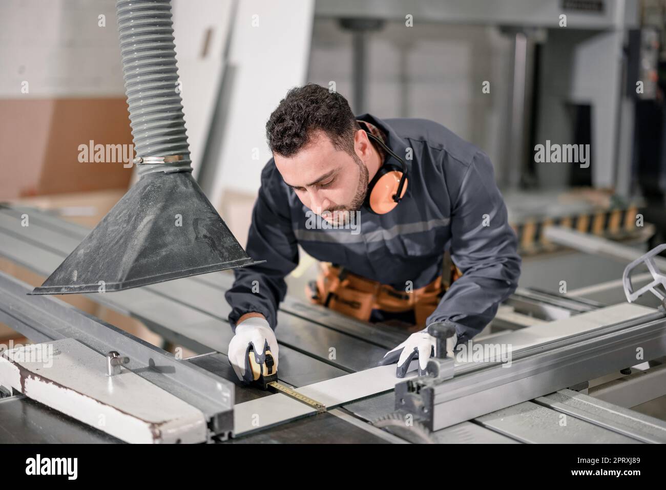 Wood turners measure and calculate the right size of workpiece ...