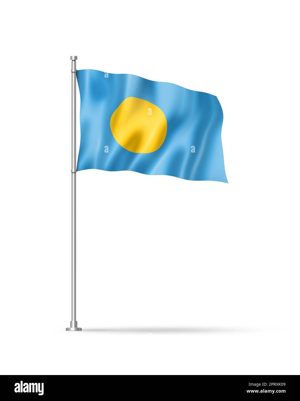 Palau flag, 3D illustration, isolated on white Stock Photo - Alamy