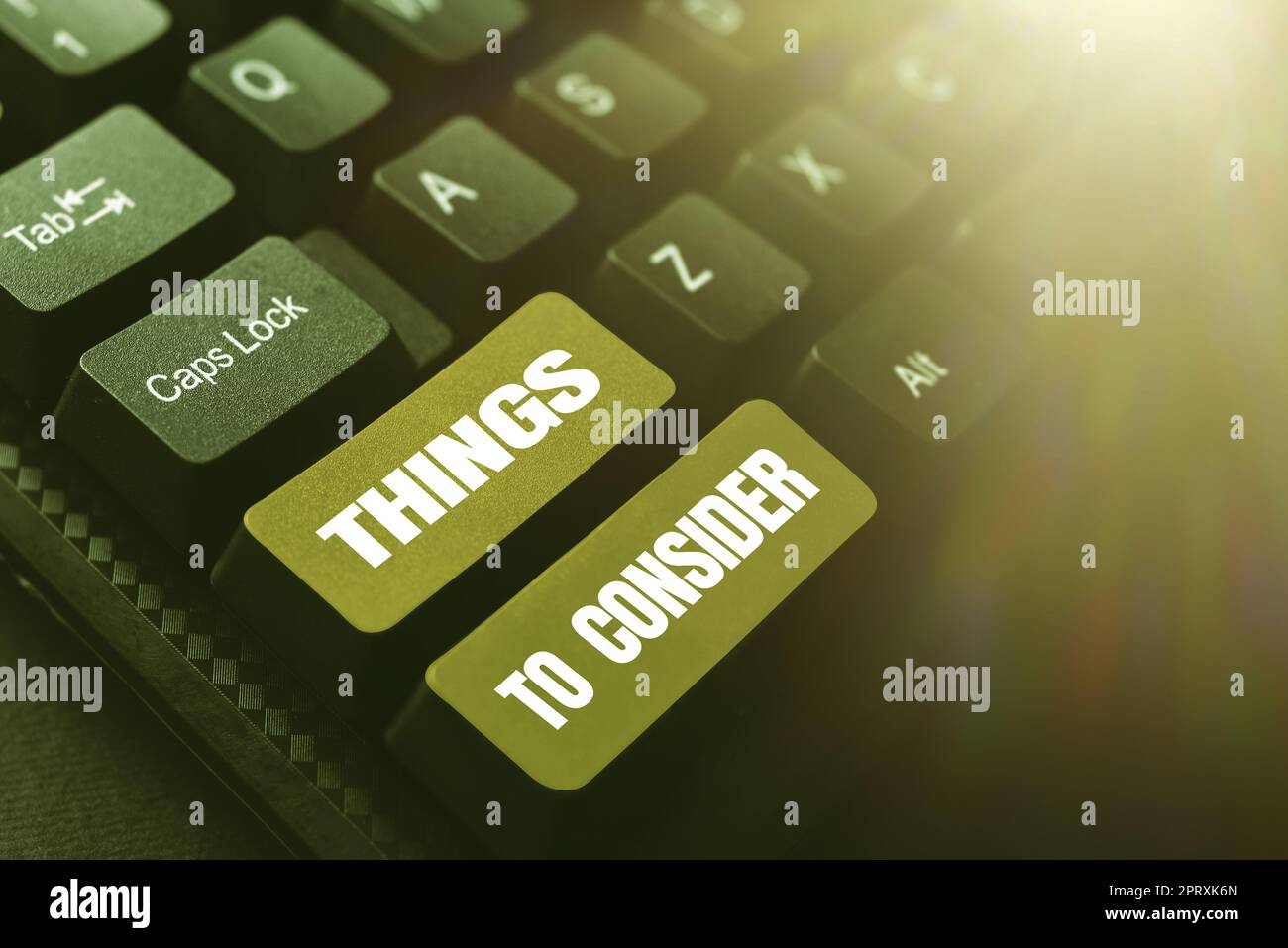 Hand writing sign Things To Consider, Business approach think about ...