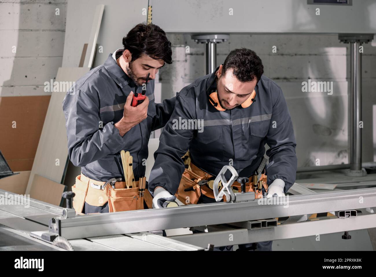 Wood turners measure and calculate the right size of workpiece ...