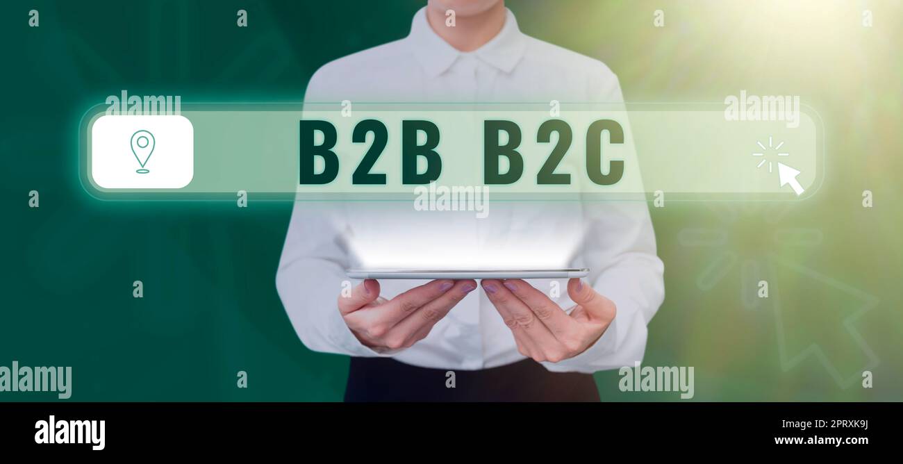 Text sign showing B2B B2C, Business approach two types for sending ...