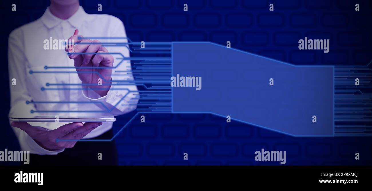 Business Man Presenting New Futuristic Technologies Stock Photo - Alamy