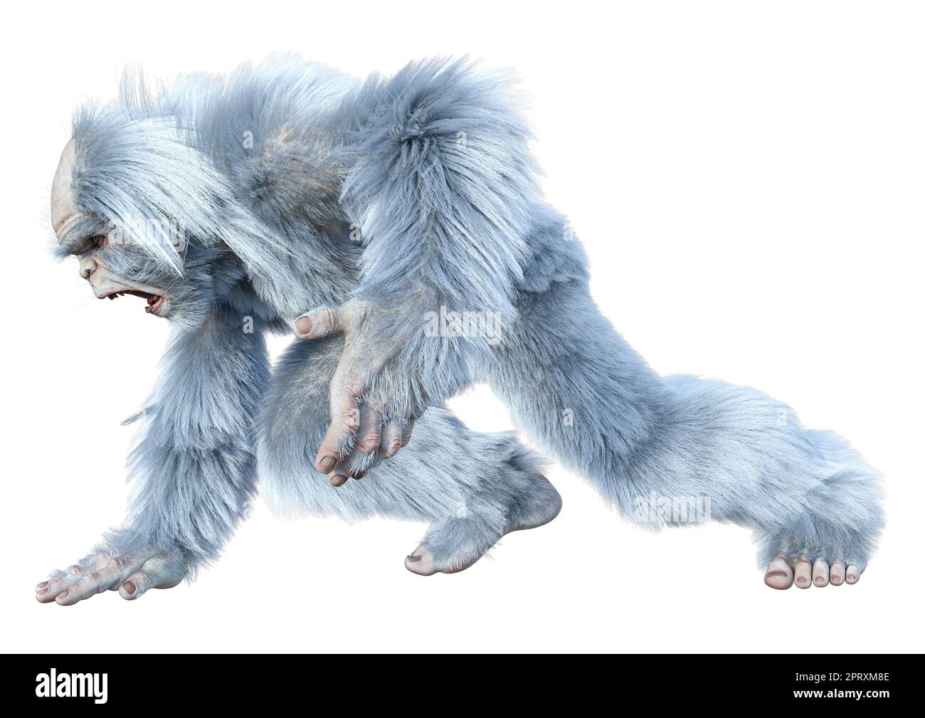 3D rendering of a fantasy creature yeti isolated on white background ...