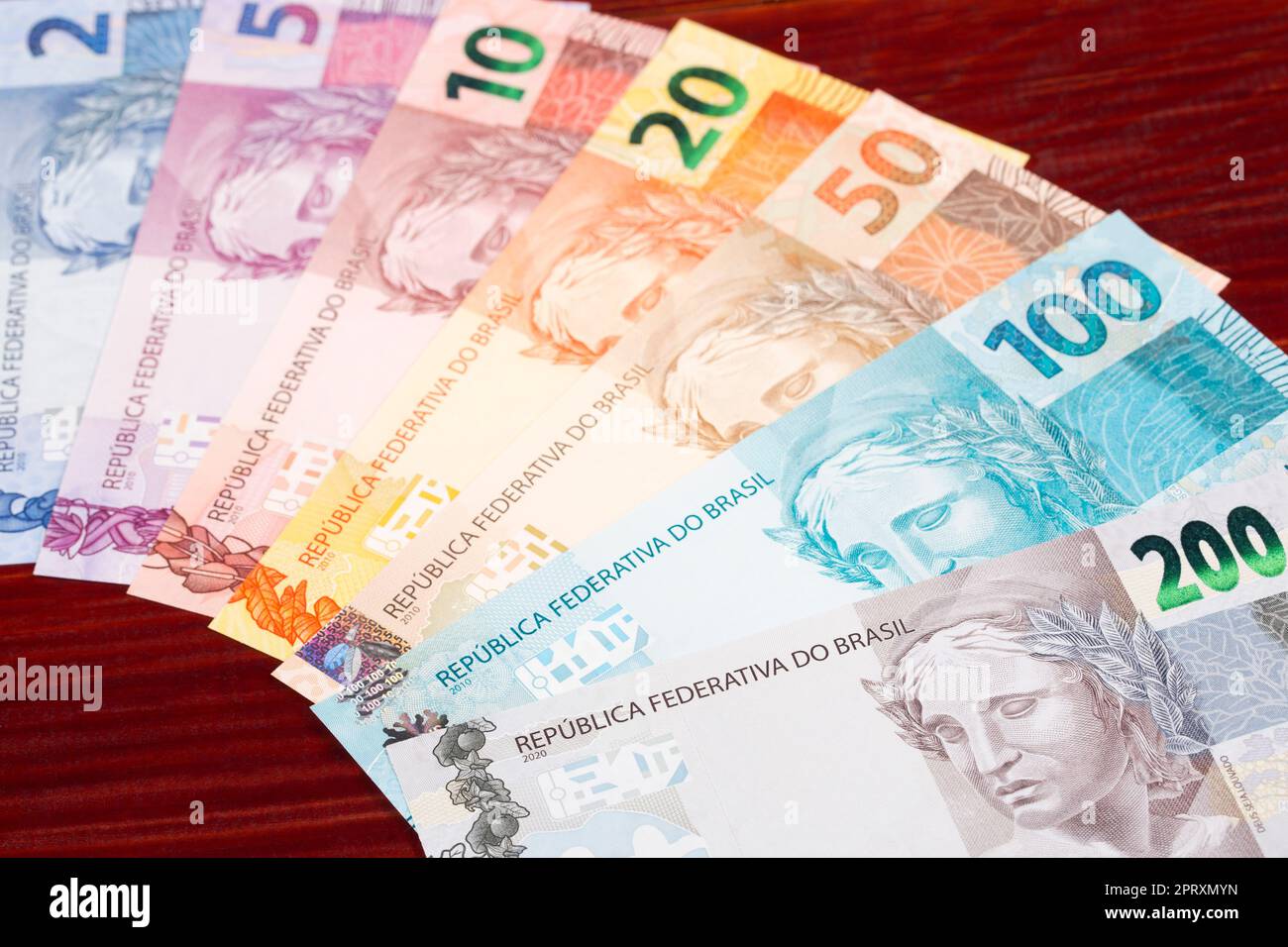 Brazilian money - Reais a business background Stock Photo - Alamy