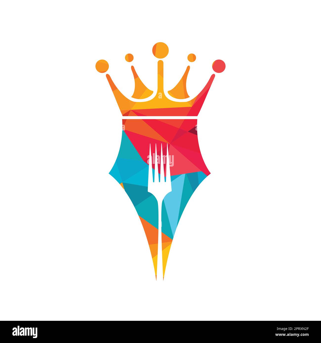 Food and restaurants logo design concept. Pen with crown and fork ...