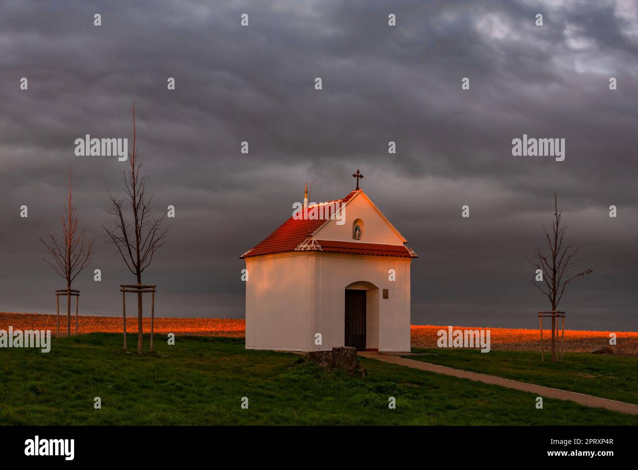 small chapel in Chvalovice, Southern Moravia, Czech Republic Stock ...