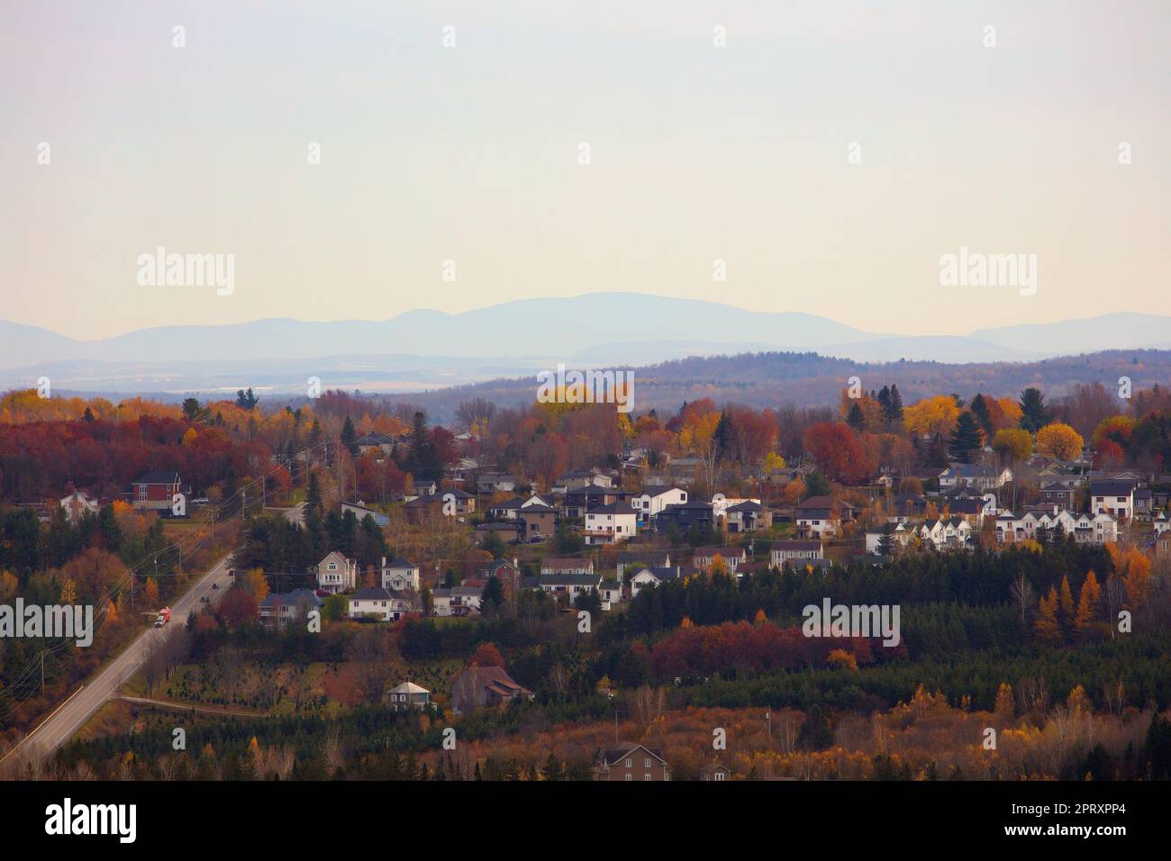 Sherbrooke Fleurimont canadian small town in the forest autumn ...