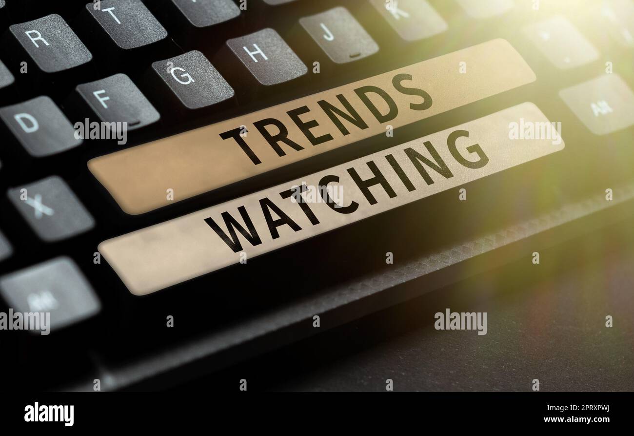 Text caption presenting Trends Watching, Business showcase a business ...