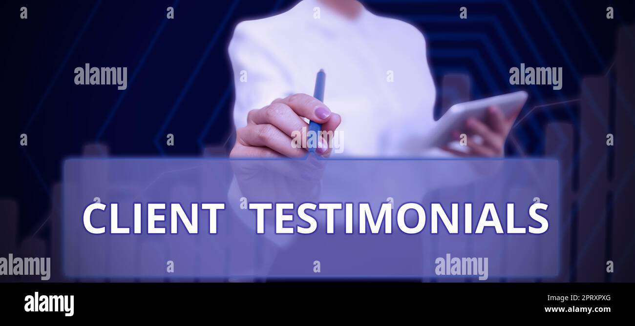 Handwriting text Client Testimonials, Word for Written Declaration ...