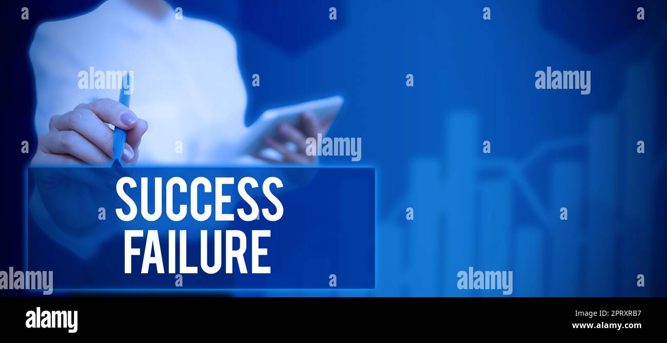 Text caption presenting Success Failure, Business concept failure is a ...