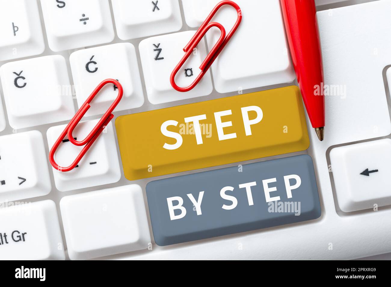 Sign displaying Step By Step, Business concept Slow progress Road to ...