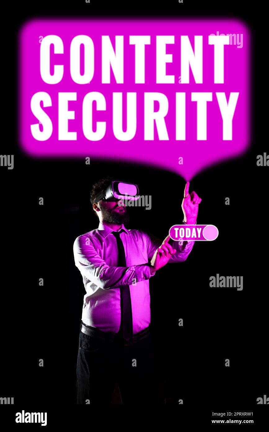 Conceptual display Content Security, Concept meaning the protection ...