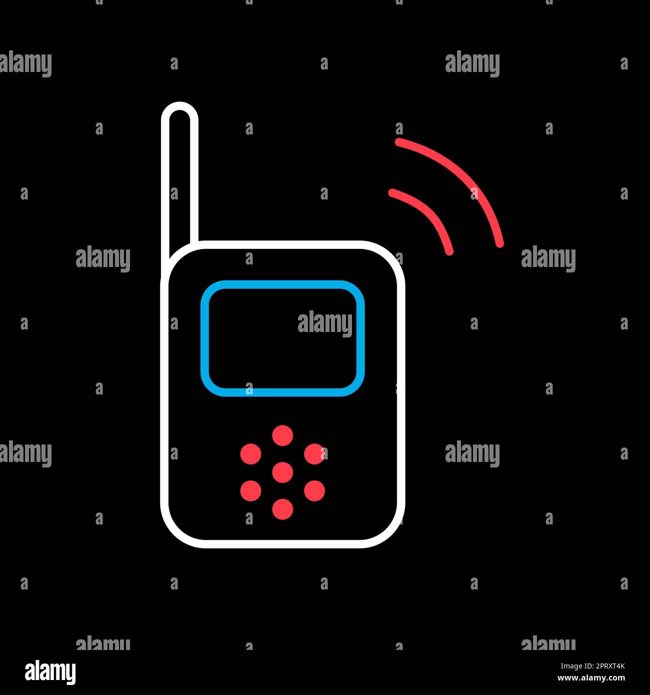 Baby radio monitor isolated vector on black background icon. Graph ...