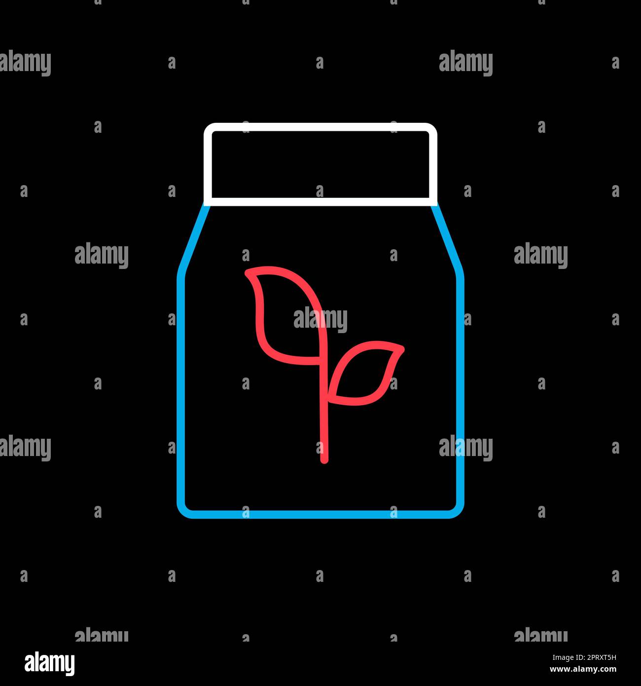 Fertilizer pack vector on black background icon. Seed package sign ...