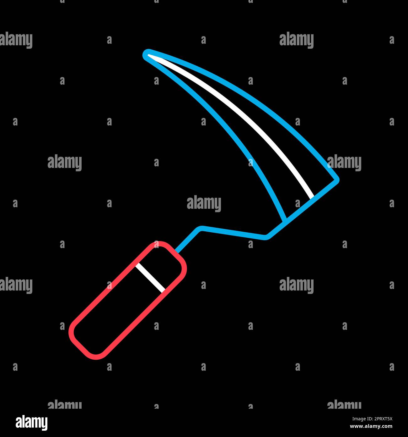 Garden sickle isolated vector on black background icon. Graph symbol ... Garden sickle isolated vector on black background icon. Graph symbol ...