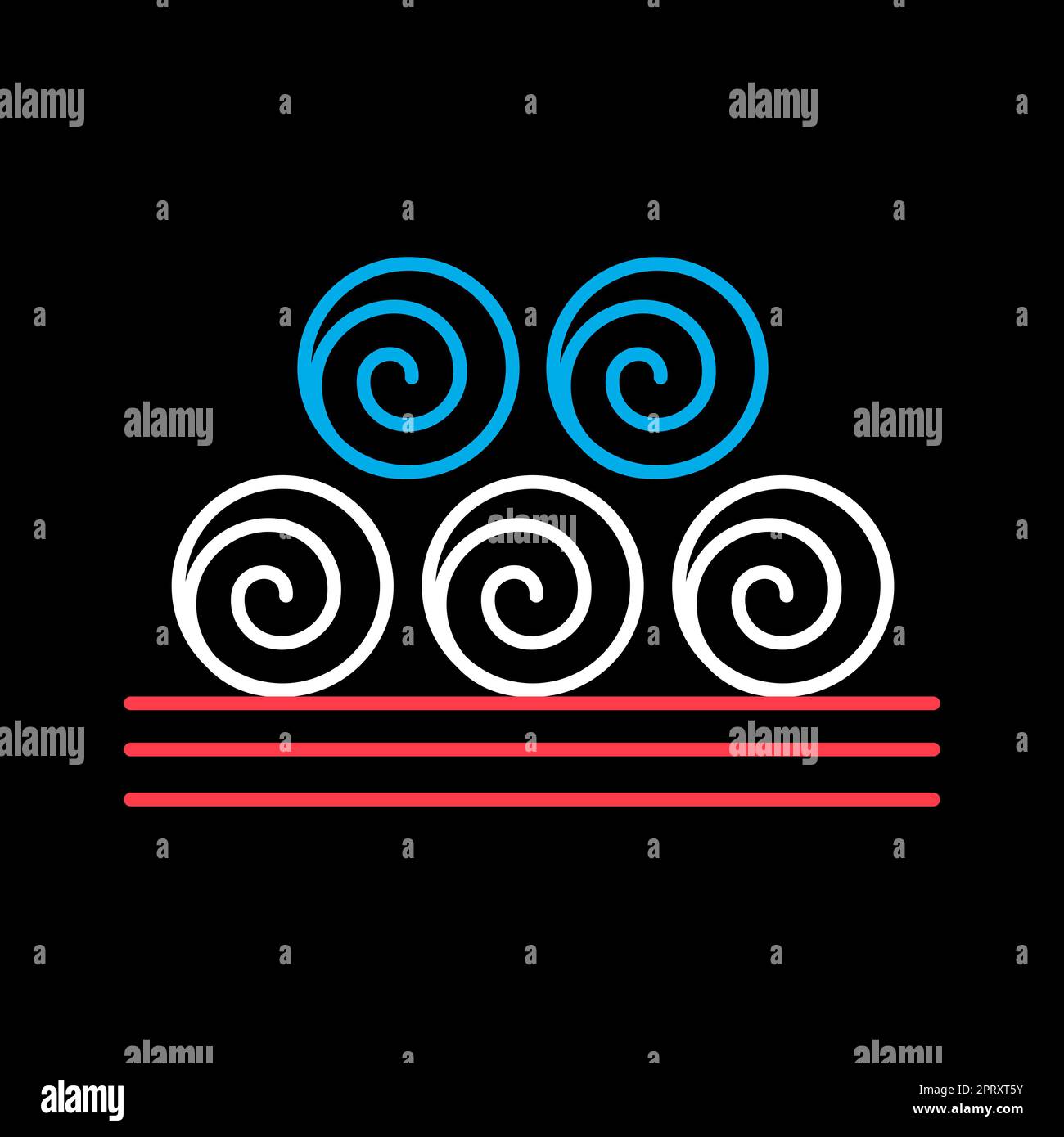 Round hay bales on black background icon. Agriculture sign. Graph ...