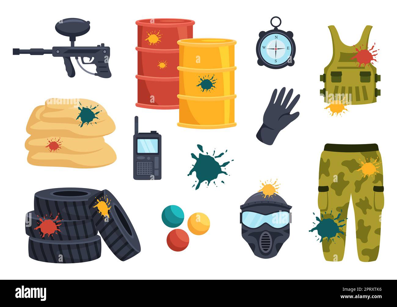 People Playing Paintball of Fighter Player Shooting with Gun Shoot, Aim ...