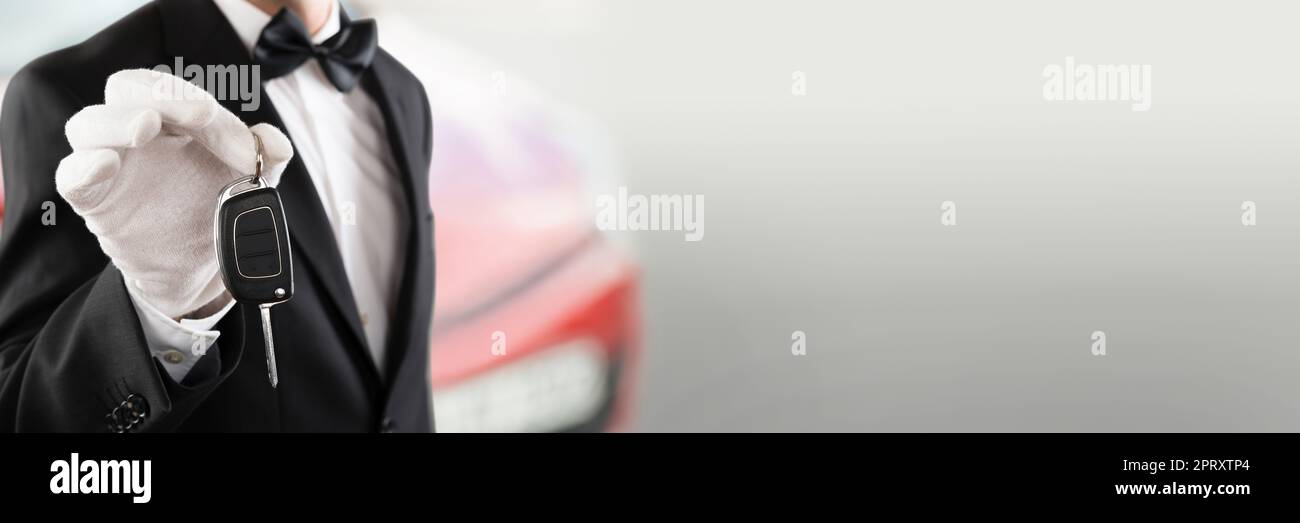 Valet Car Parking Chauffeur Person Holding Key Stock Photo - Alamy
