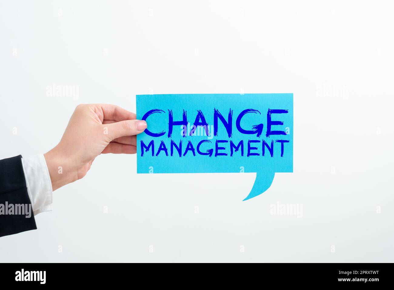 Sign displaying Change Management, Business showcase development within ...