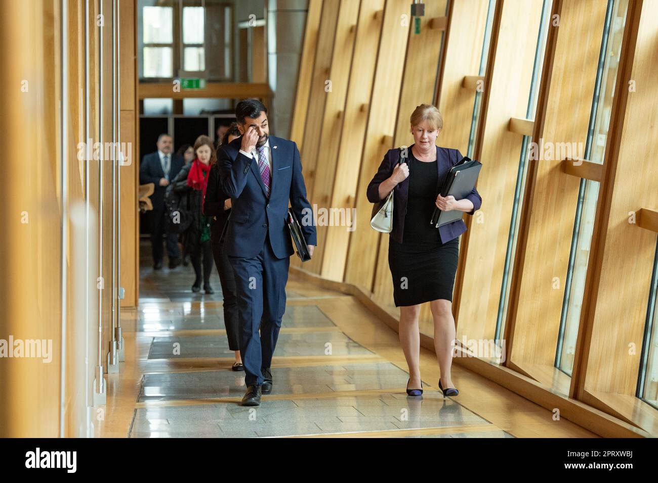 Edinburgh, Scotland, UK. 27th Apr, 2023. PICTURED: (L-R) Humza Yousaf ...