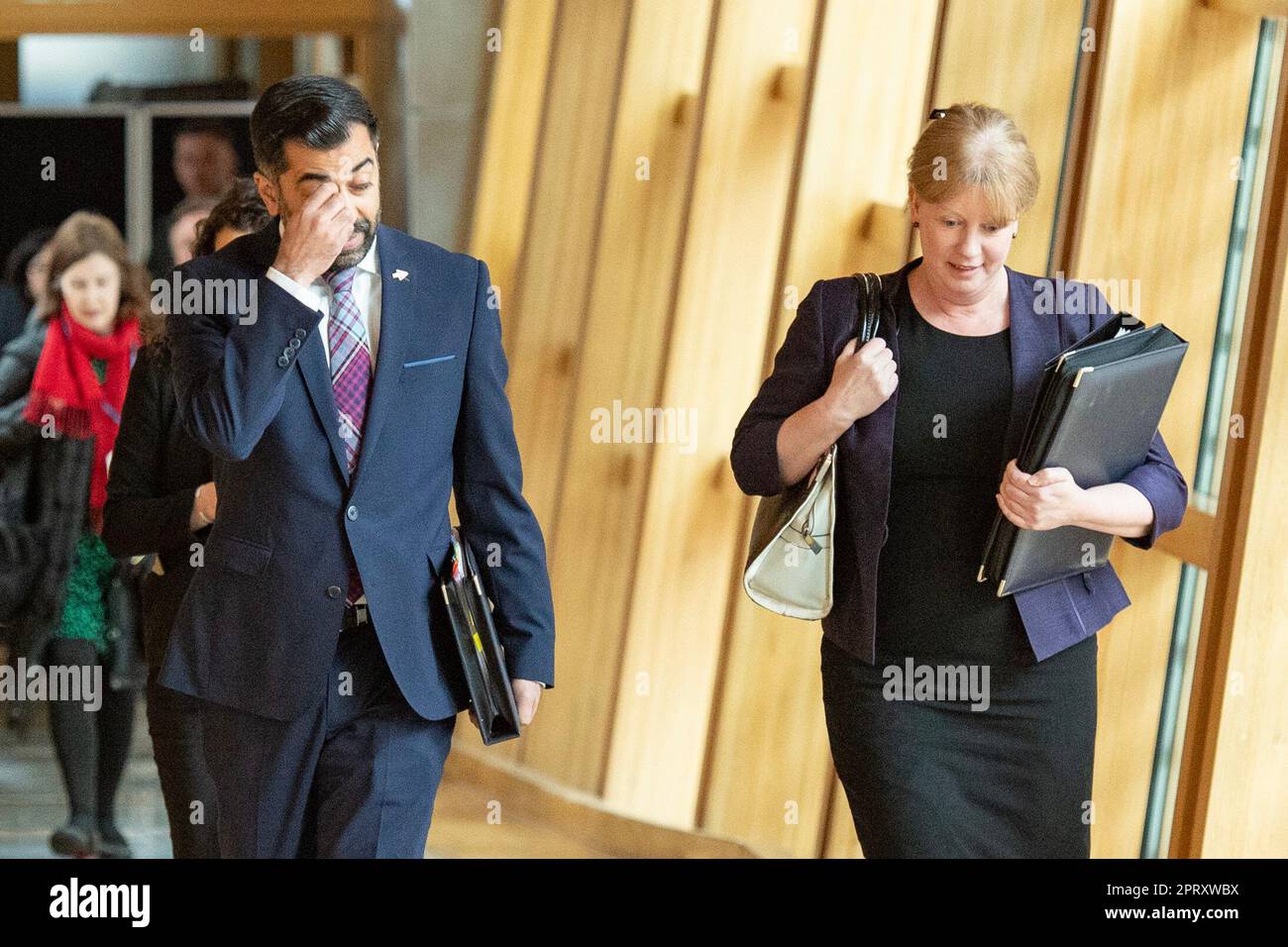 Edinburgh, Scotland, UK. 27th Apr, 2023. PICTURED: (L-R) Humza Yousaf ...