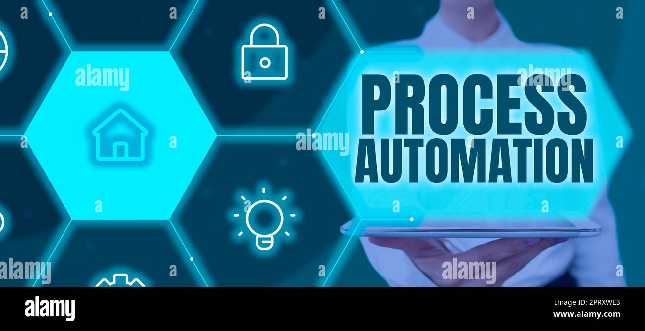 Text Sign Showing Process Automation Internet Concept The Use Of Technology To Automate