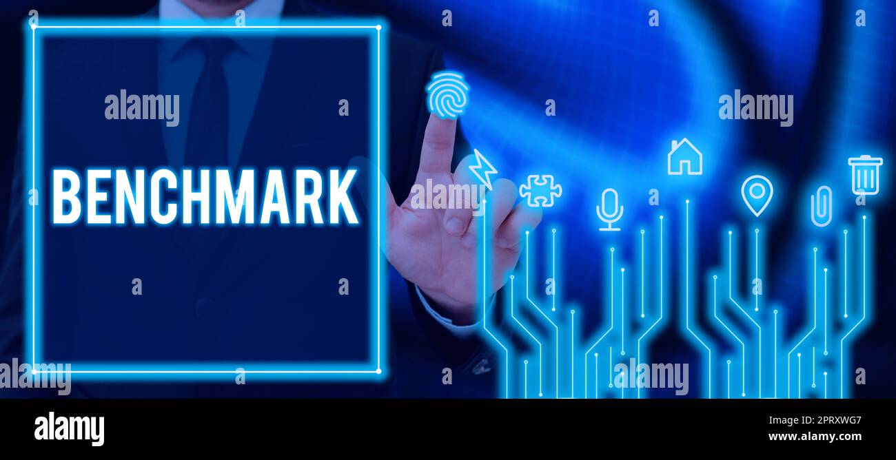 Text showing inspiration Benchmark, Business idea something that serves ...