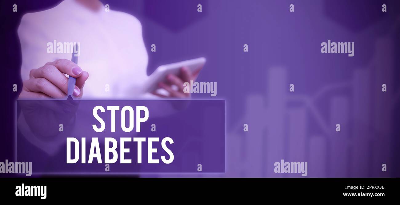 Hand writing sign Stop Diabetes, Business idea Blood Sugar Level is ...
