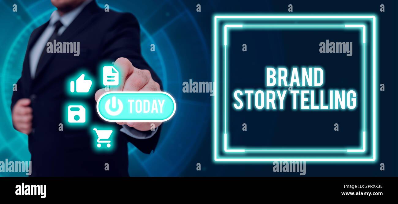 Conceptual display Brand Story Telling, Word for Breathing Life into a ...