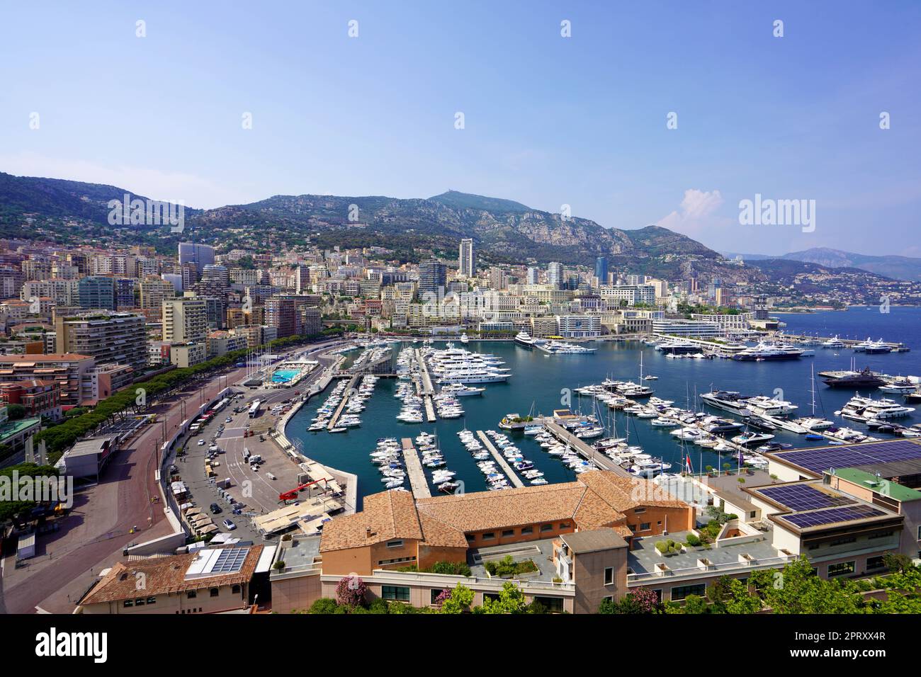Monaco Ville Harbour panorama city skyline, Monte Carlo, Monaco Stock ...