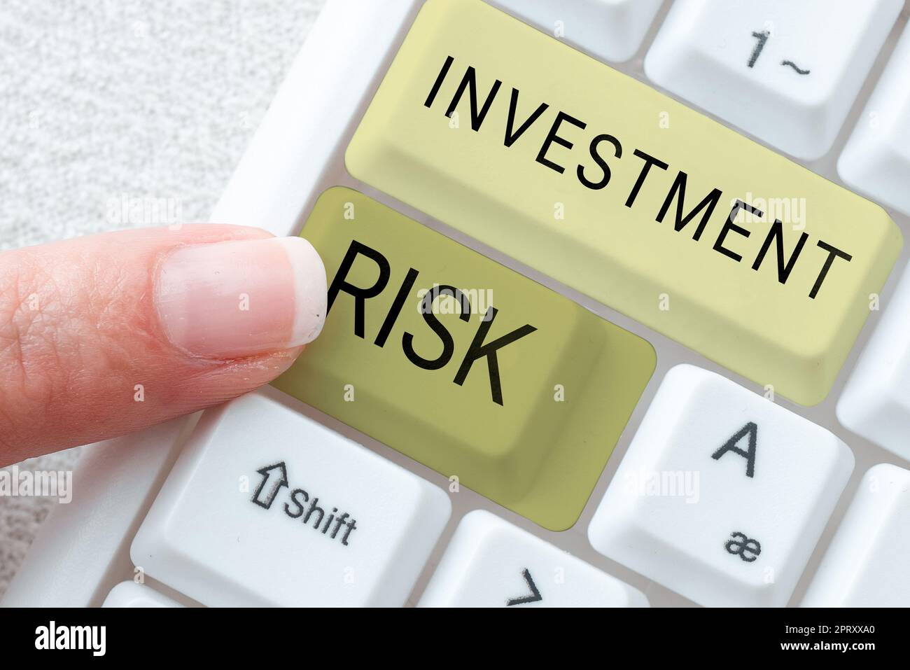 Sign displaying Investment Risk, Concept meaning the probability of ...