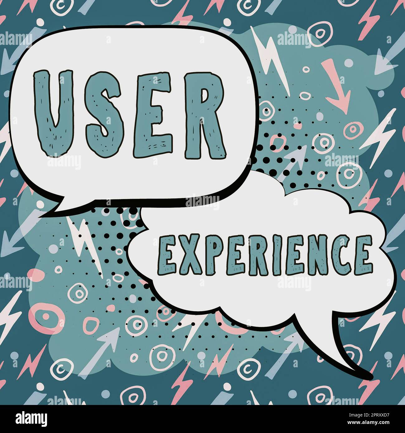 Conceptual caption User Experience, Word Written on how a person reacts ...