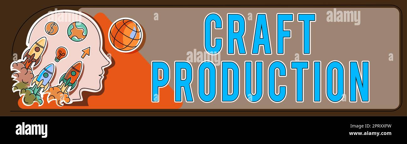 Writing displaying text Craft Production, Word Written on providing ...