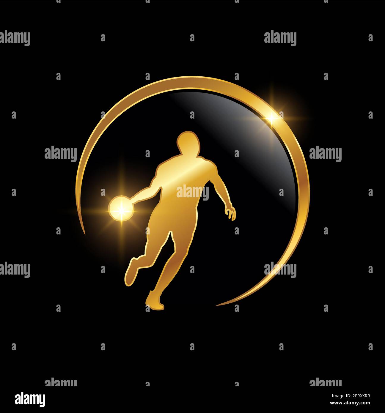 Golden Playing Basketball Logo Sign Stock Vector Image & Art - Alamy