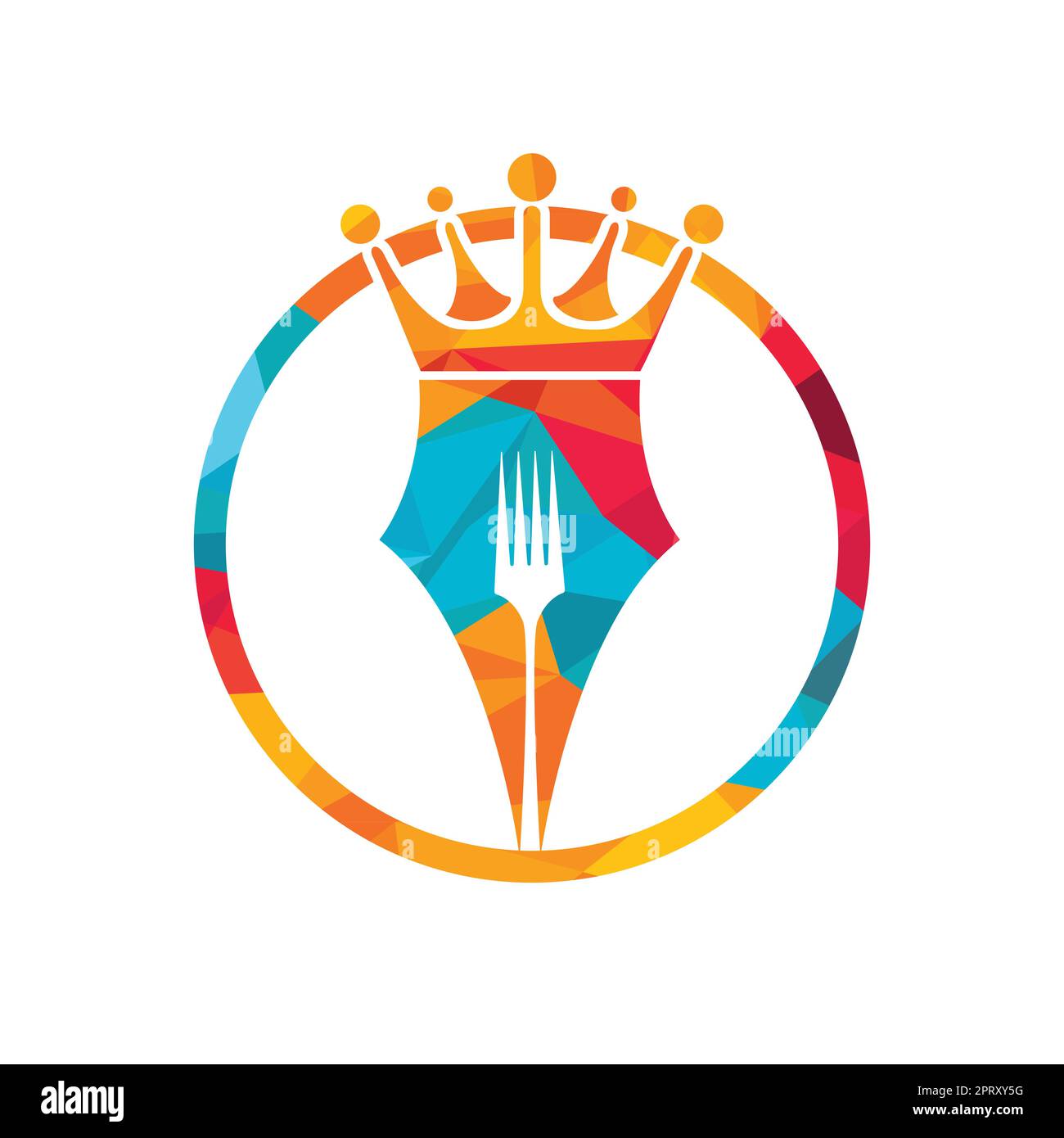 Food and restaurants logo design concept. Pen with crown and fork ...