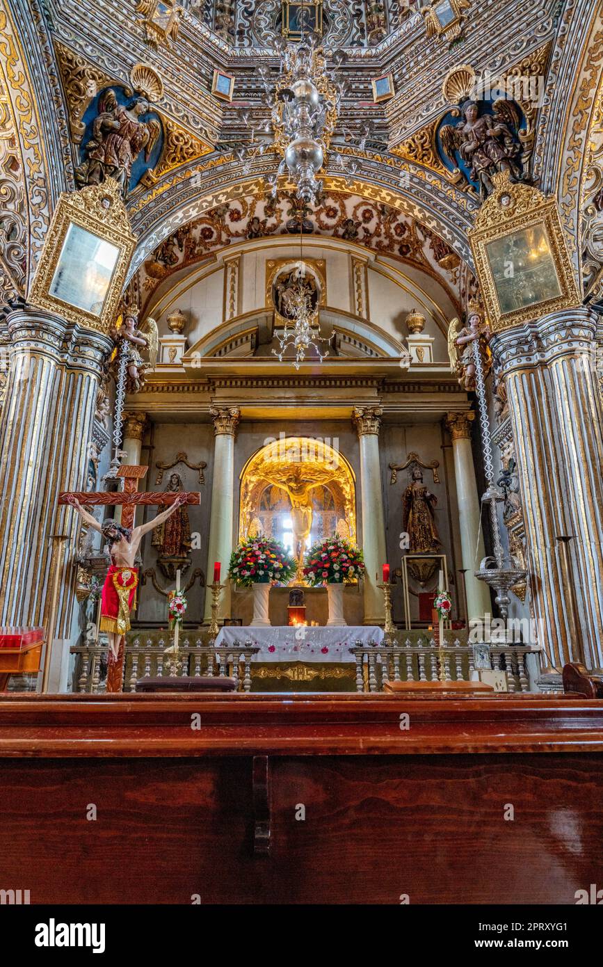The altarpiece in the ornate baroque Chapel of the Senor de Tlacolula ...