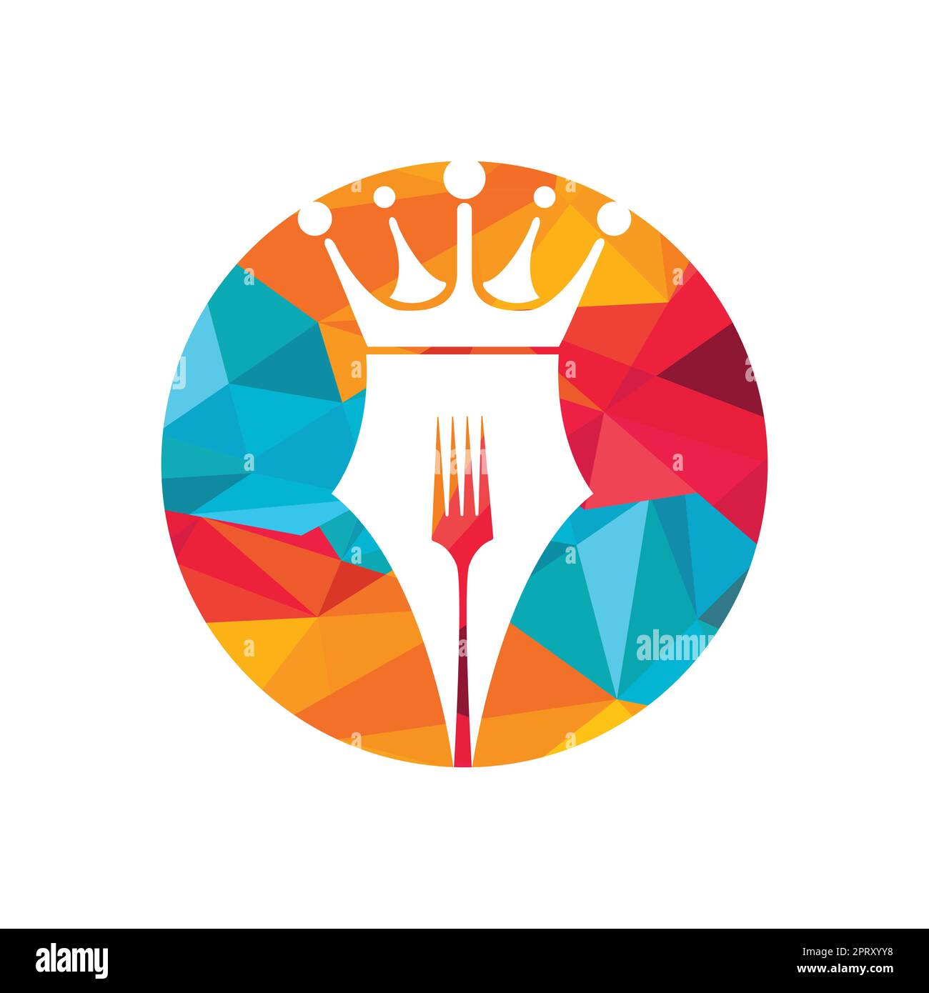 Food and restaurants logo design concept. Pen with crown and fork ...